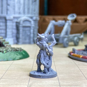 Lynx Tabaxi Miniature: Desert Catman Spellcaster, RPG Dnd Figure - Etsy