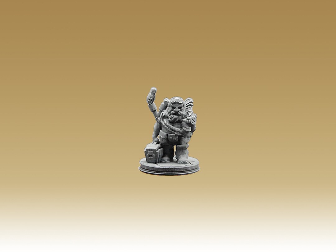 3D Printed Dwarf Flight Mechanic Miniature | Cyberpunk RPG - Etsy