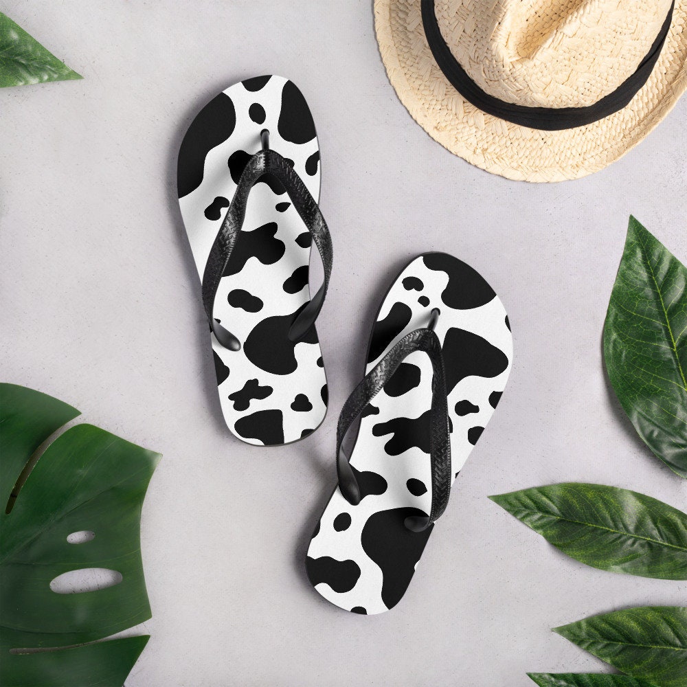 Cow Print Flip Flops - Cow Print - Flip Flops - Summer Time Gift - Cow ...