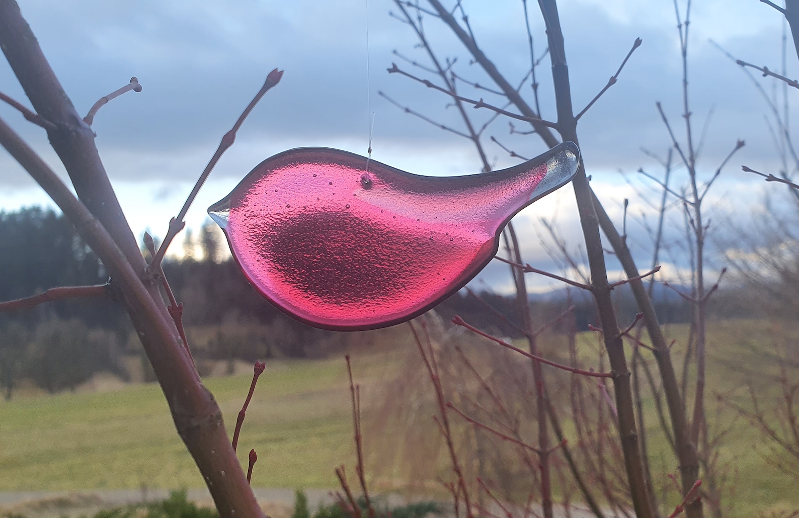 Colorful Fused Glass Birds Set of 3 - Etsy