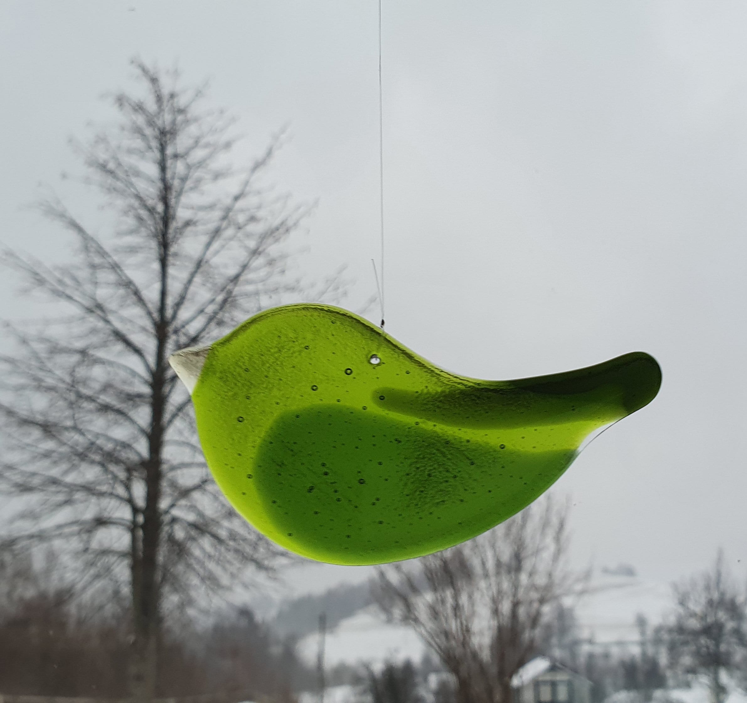 Colorful fused glass birds set of 3 | Etsy