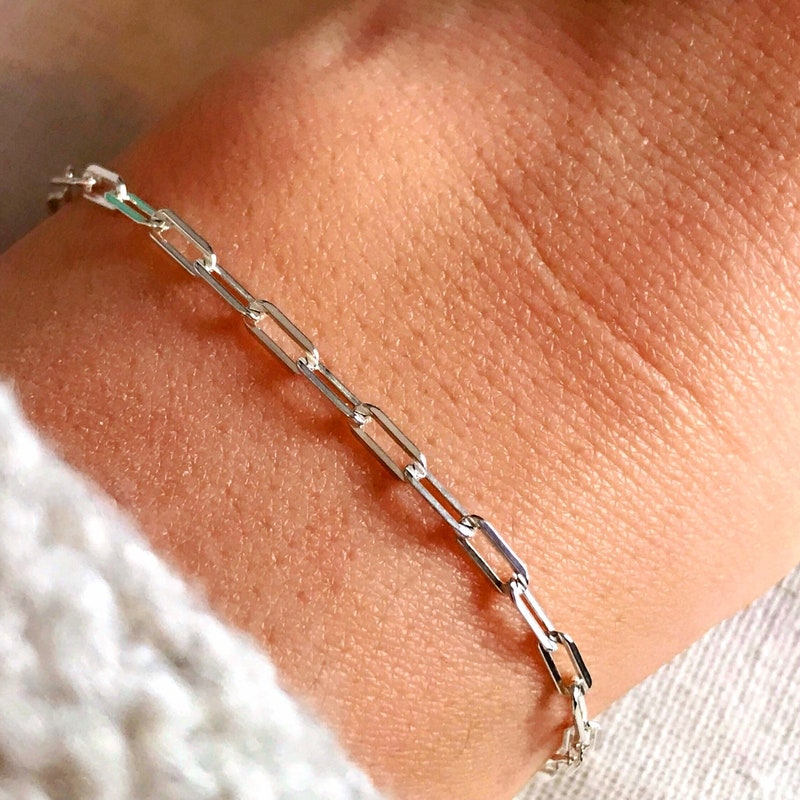 Silver Paperclip Bracelet - Etsy