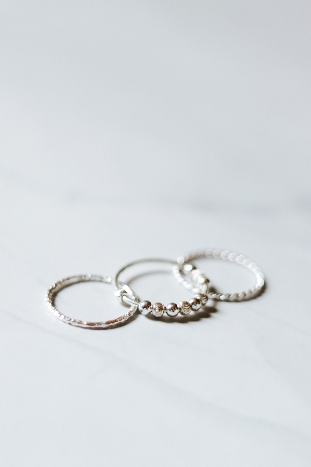 Textured Fidget Ring | Sterling Silver Spinner Ring, Dainty Stacking ...