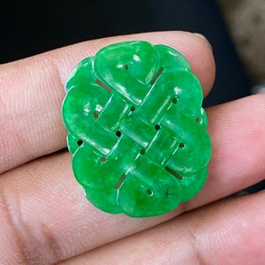 Type A Jadeite. Natural Burma Imperial Green Jade. Illusion Carved ...