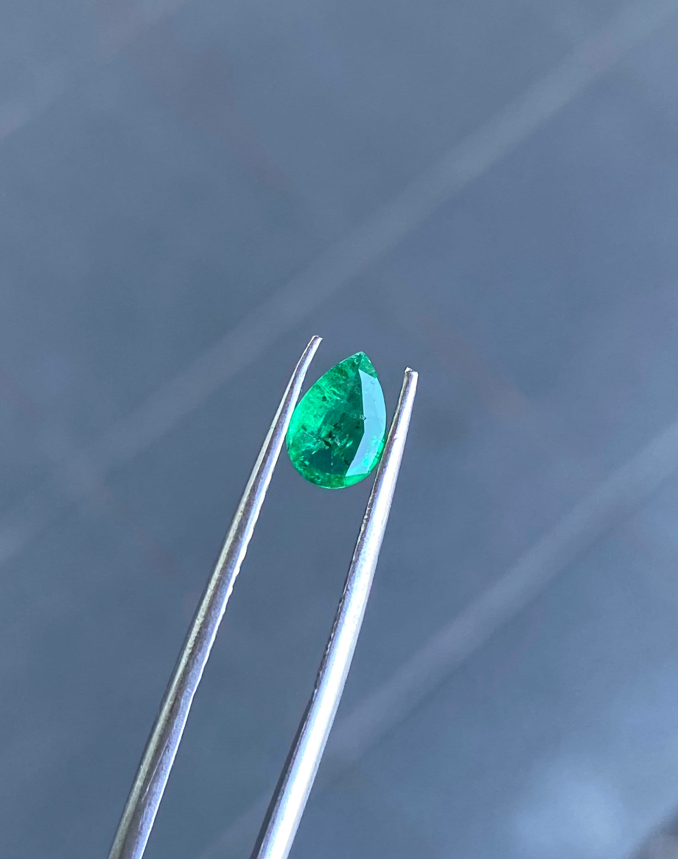 100% Natural Emerald Pear Cut / Genuine Zambia Emerald 0.63cts - Etsy