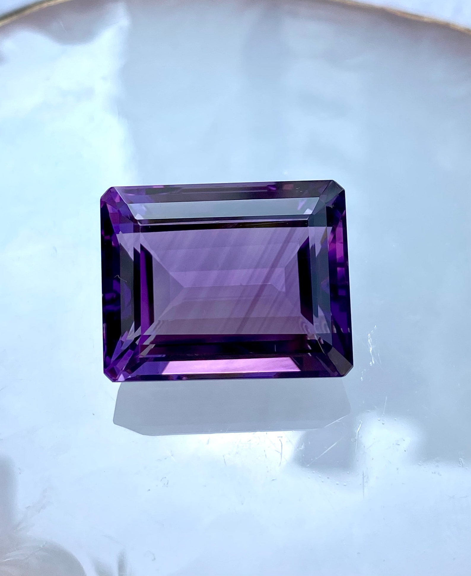 35.67 CT Amethyst Dark Purple Color, VVS, Emerald Cut Gem. - Etsy