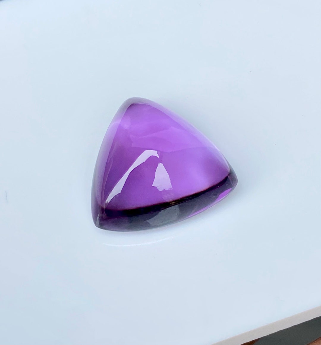 Amethyst 13.38CTS, Natural Amethyst Triangle Shape Cabochon. - Etsy