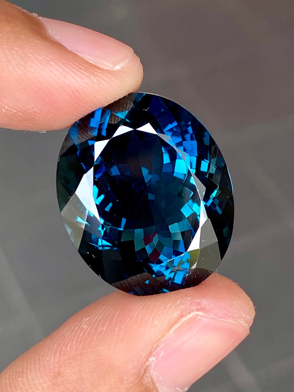Big 39.05CTS London Blue Topaz Clean IF Oval Cut Gorgeous - Etsy