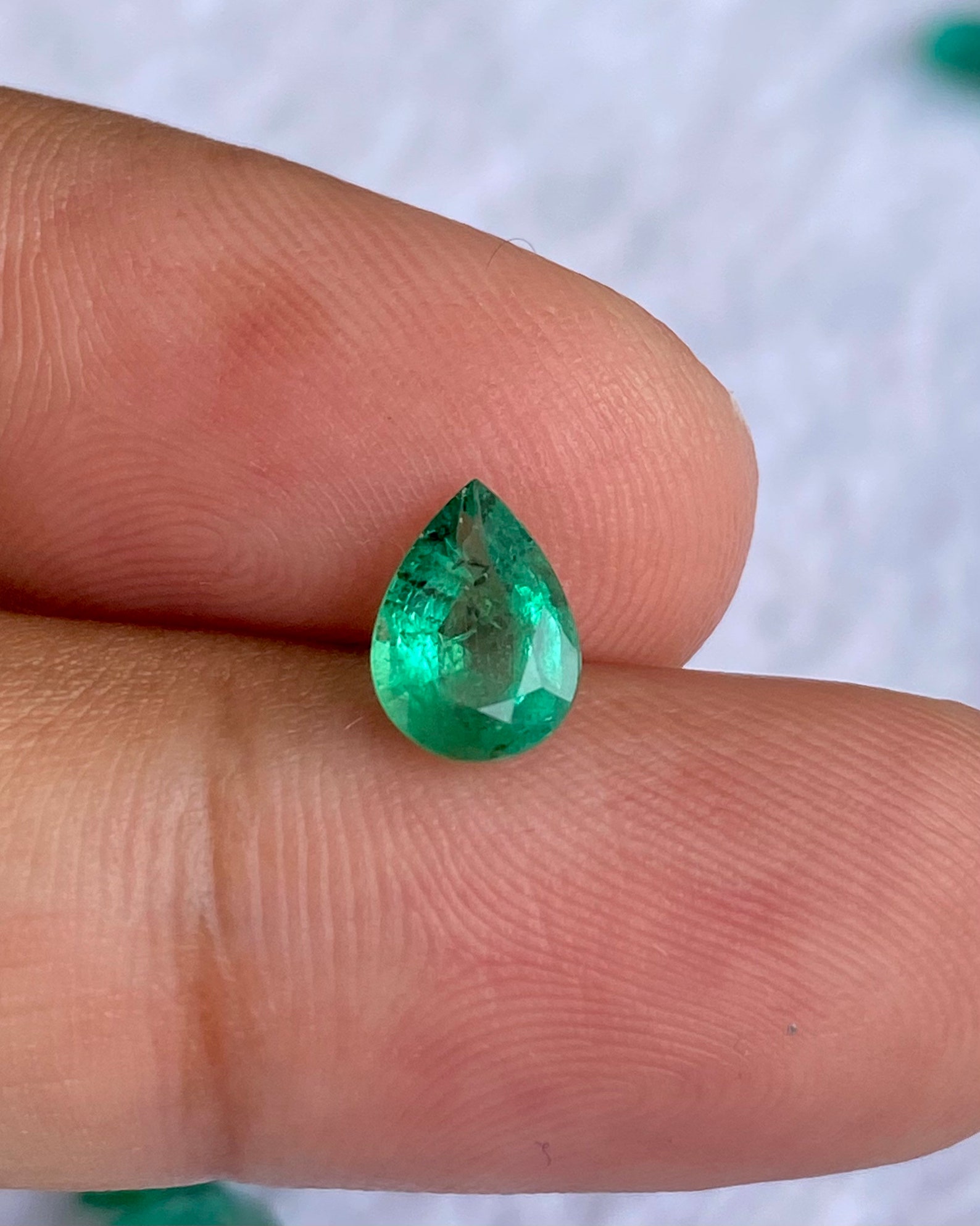 0.90CTS Natural Emerald Pears Cut. Zambian Emerald 6x8mm Pear - Etsy