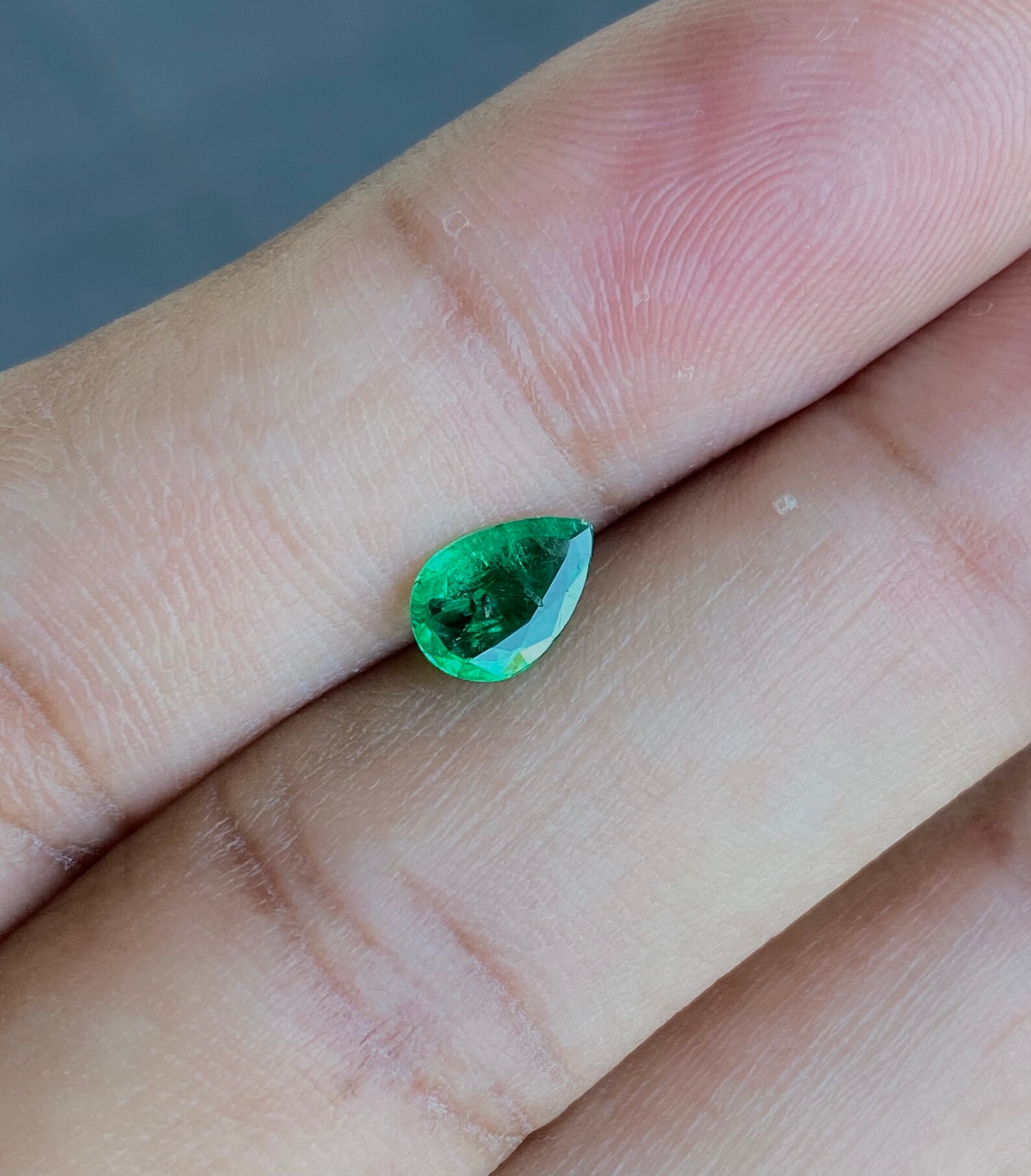 100% Natural Emerald pear cut / Genuine zambia Emerald 0.63cts | Etsy
