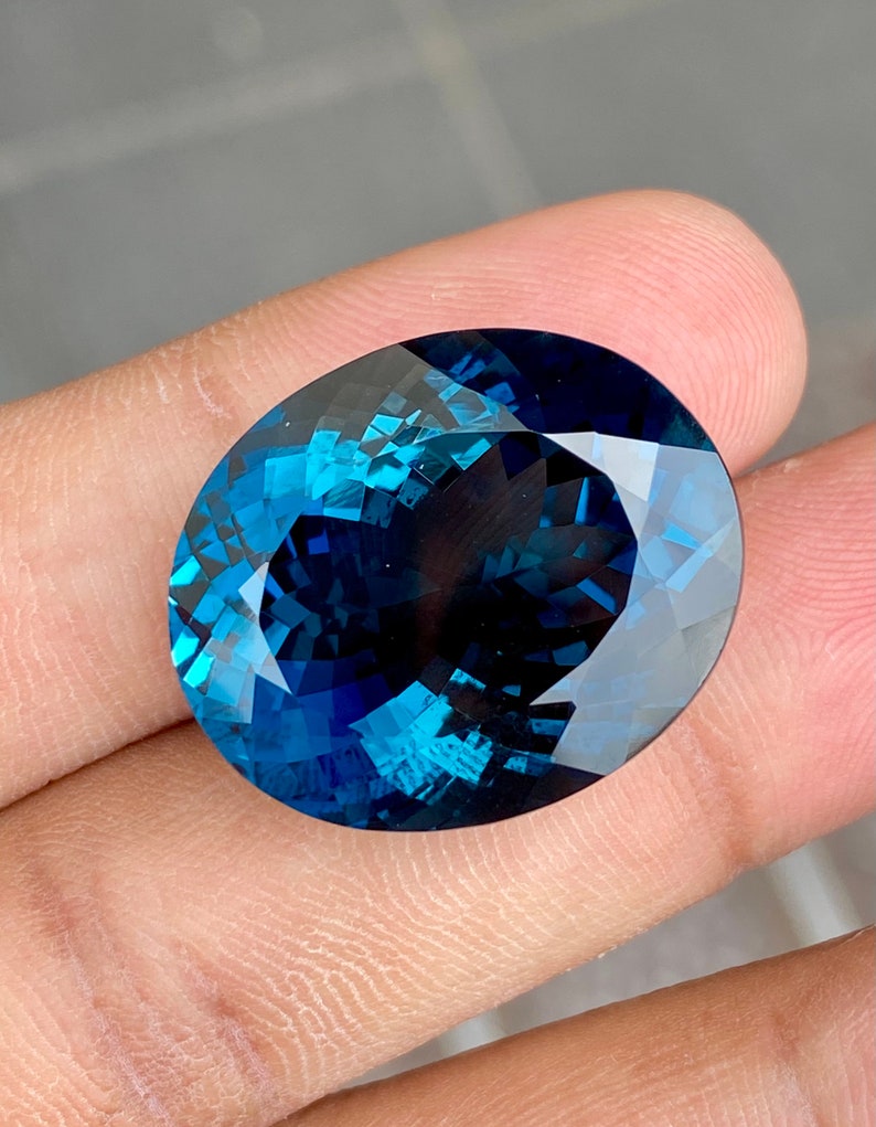 Big 39.05CTS London Blue Topaz Clean IF Oval Cut Gorgeous - Etsy