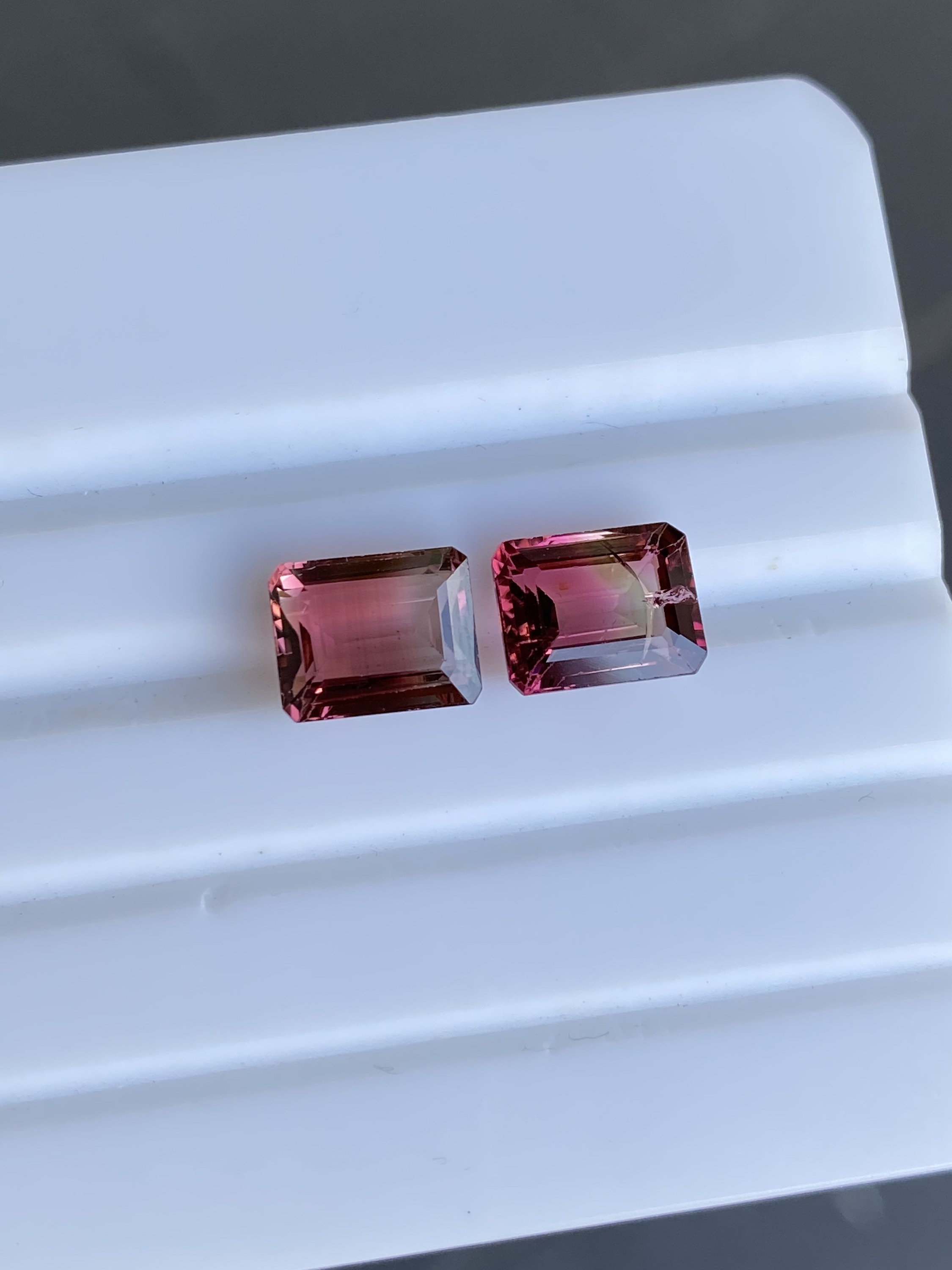 AAA Bi-color Tourmaline Pair, Emerald Cut Congo Gemstones, 5.40 Ct - Etsy