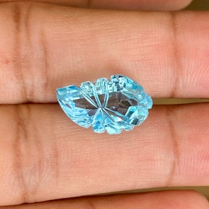 Natural Sky Blue Topaz Carving, 10.20cts, Fancy Shape Stone. - Etsy