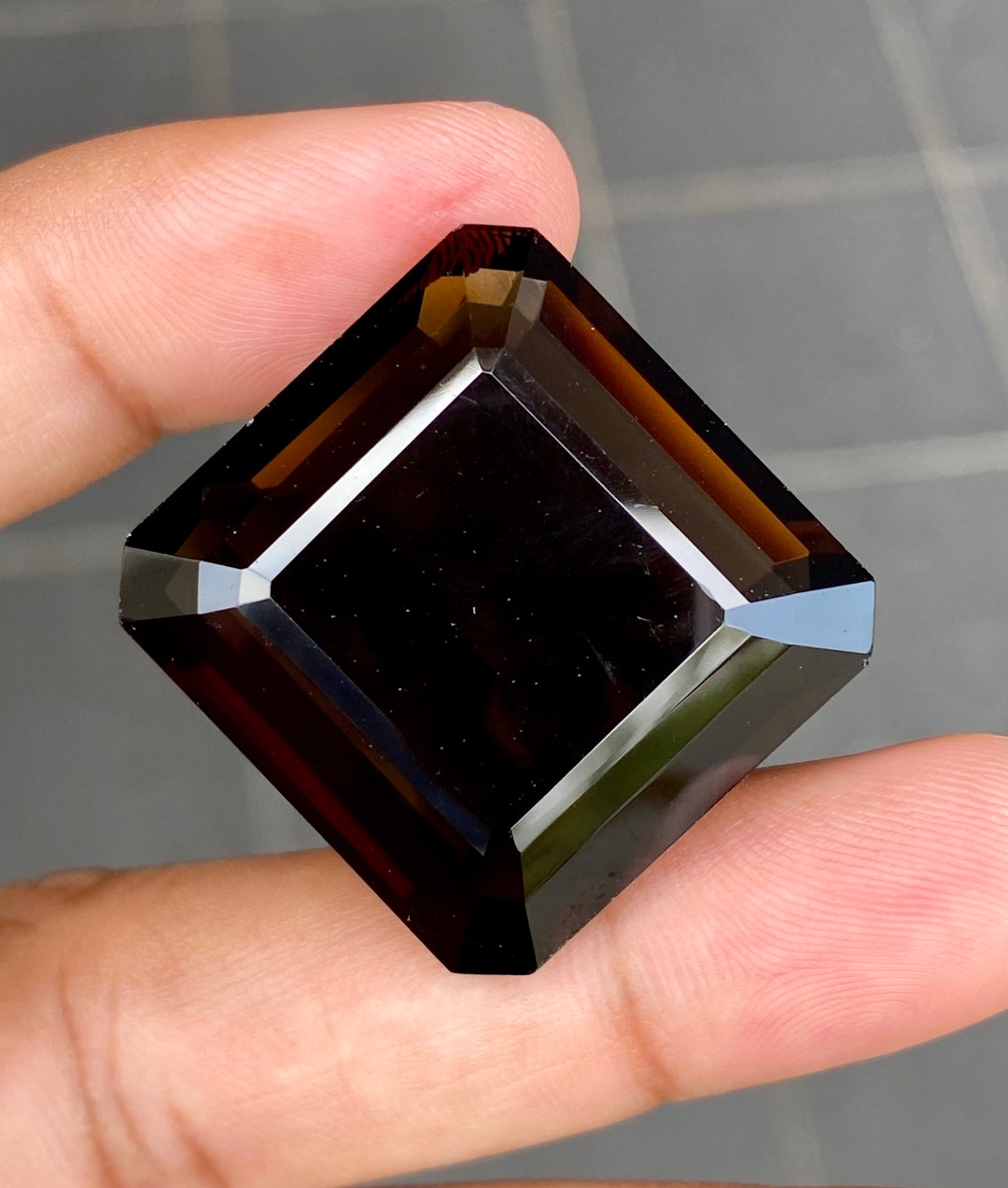 Beautiful Smoky Quartz Huge Stone Square Cut Shape 28x28mm Size. - Etsy