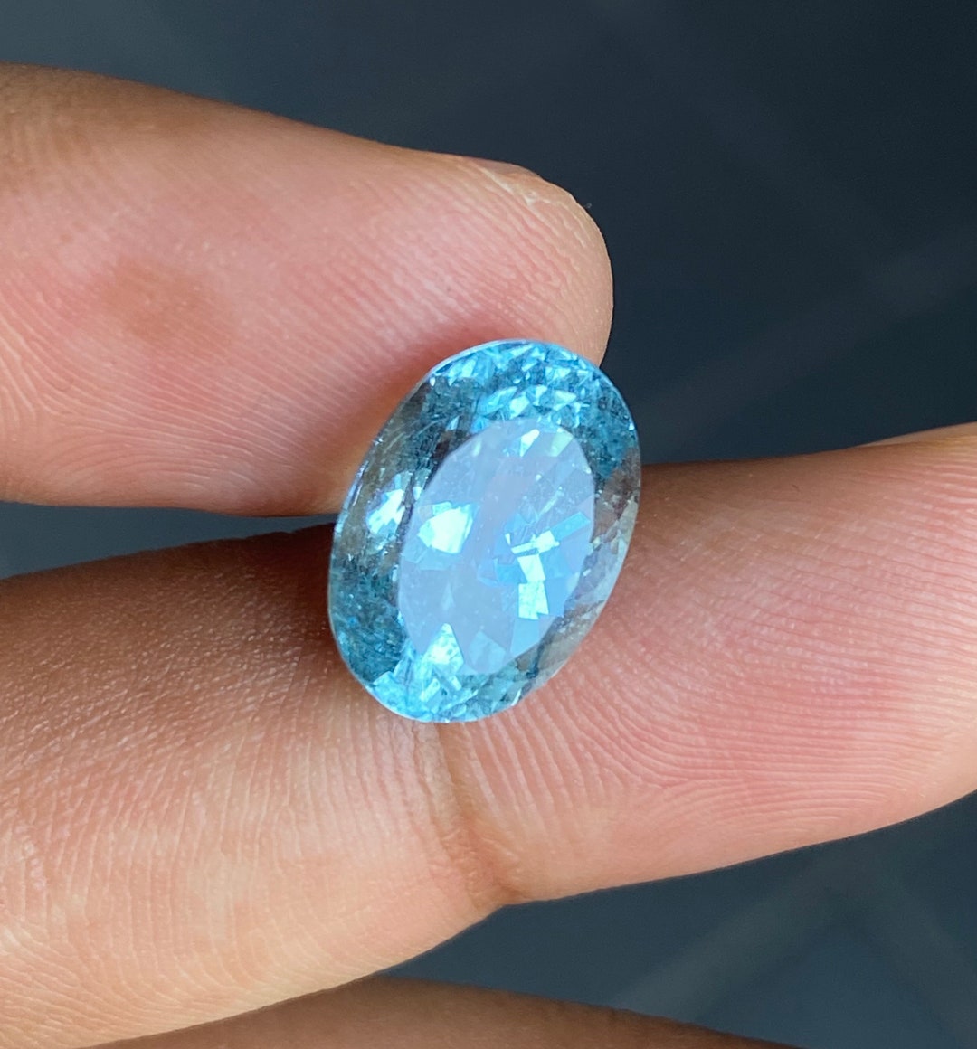 5.36CTS Aquamarine Santa Maria Blue Color - Etsy