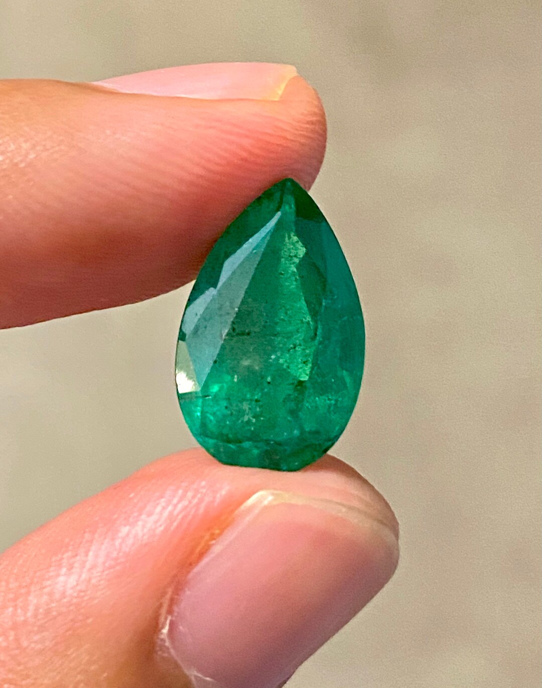 7.08CT Emerald, Deep Green Color, Pears Cut Gemstone From Zambia - Etsy