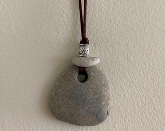 Raven Necklace, Hag Stone Necklace, Raven Jewelry, Holey Stone Jewelry ...