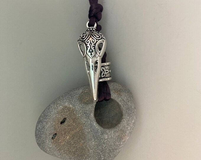 Raven Necklace, Hag Stone Necklace, Raven Jewelry, Holey Stone Jewelry ...