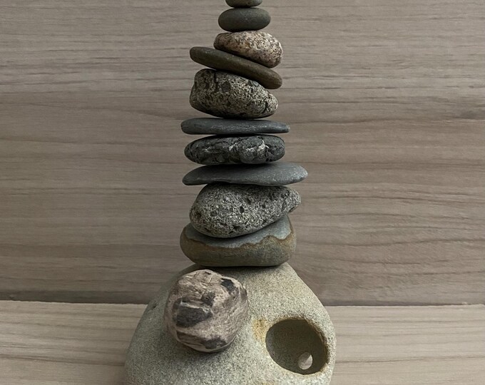 Hag Stone Cairn, 2 Lb. 2.2 Oz., Zen Gift, Zen Stones, Balancing Stones ...