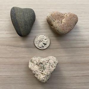Three 3 Heart Rocks, 3.8 Oz., Heart Shaped Beach Stones, Love Gift ...