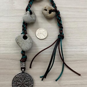Hag Stone Talisman, Vegvísir Sigil Amulet, Viking Talisman, Holey Stone ...