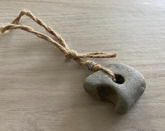 Protection Stone Talisman, Hag Stone Offering Bowl, Holey Stone Amulet ...