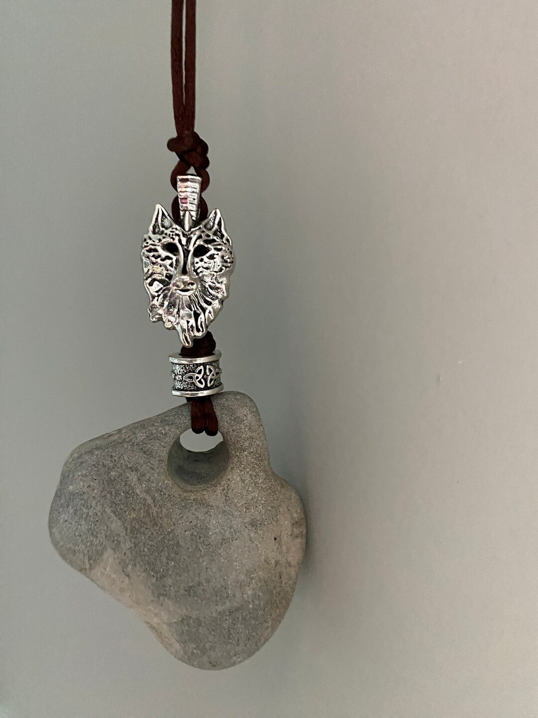 Hag Stone Wall Hanging, Wolf Wall Hanging, Odin Stone, Holey Stone ...