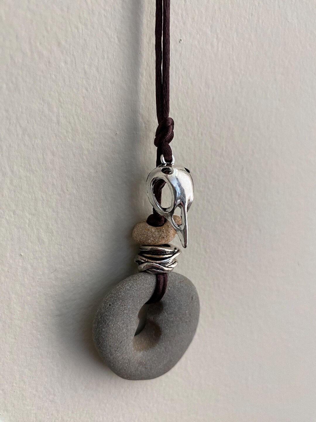 Raven Hag Stone Necklace: Protection Amulet, Spirit Animal Totem - Etsy