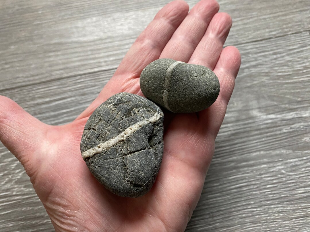 2 Wishing Stones Wish Stones One Line Stones Good Luck - Etsy