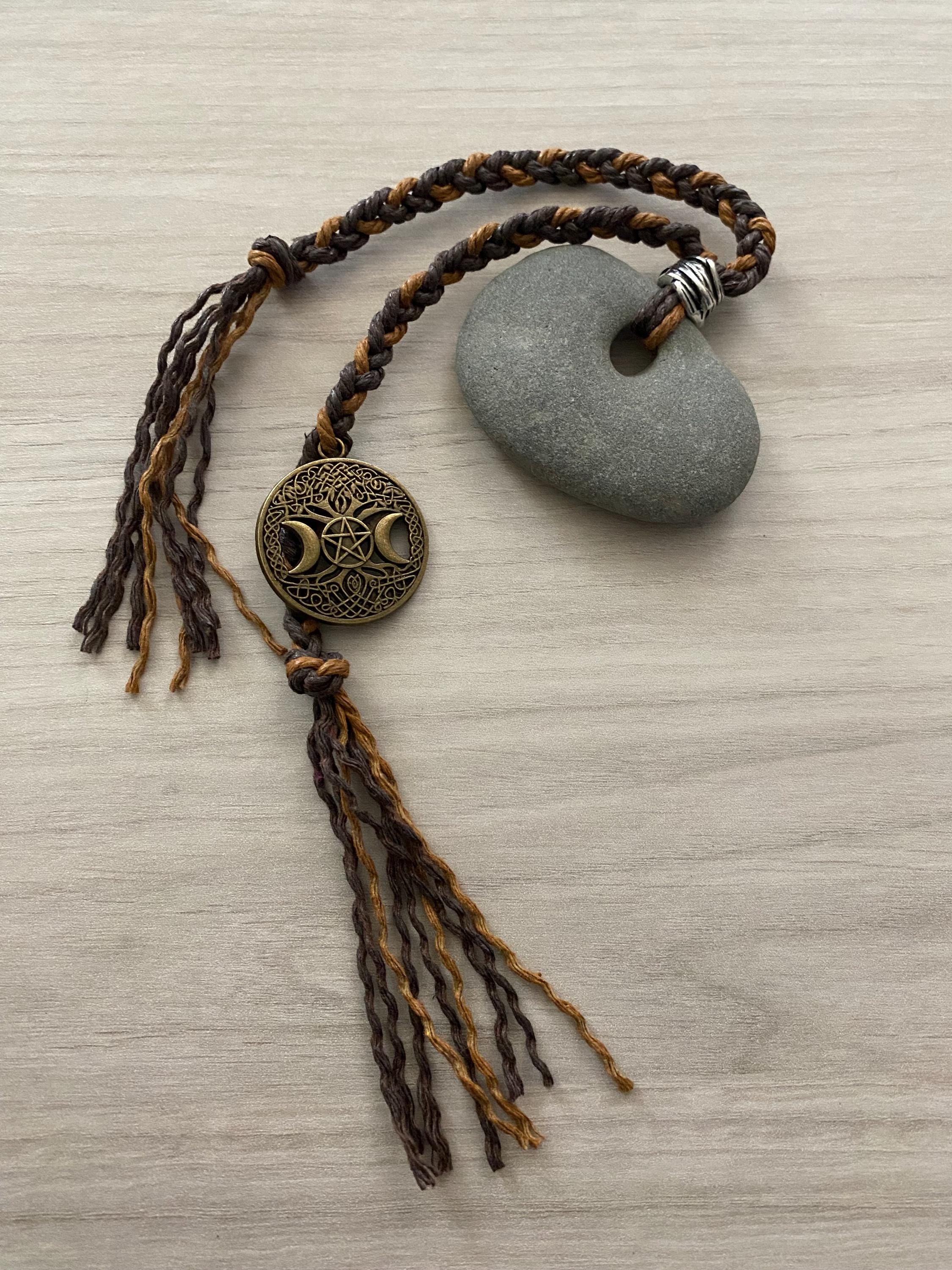 Hag Stone Amulet Tree of Life Pentacle Crescent Moon: Protection ...