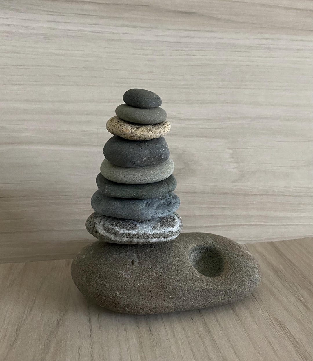 Beach Stone Cairn: Zen Balancing Stones, Rock Garden Art (1 Lb. 6.6 Oz ...