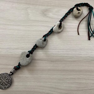 Hag Stone Talisman, Vegvísir Sigil Amulet, Viking Talisman, Holey Stone ...
