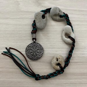 Hag Stone Talisman, Vegvísir Sigil Amulet, Viking Talisman, Holey Stone ...