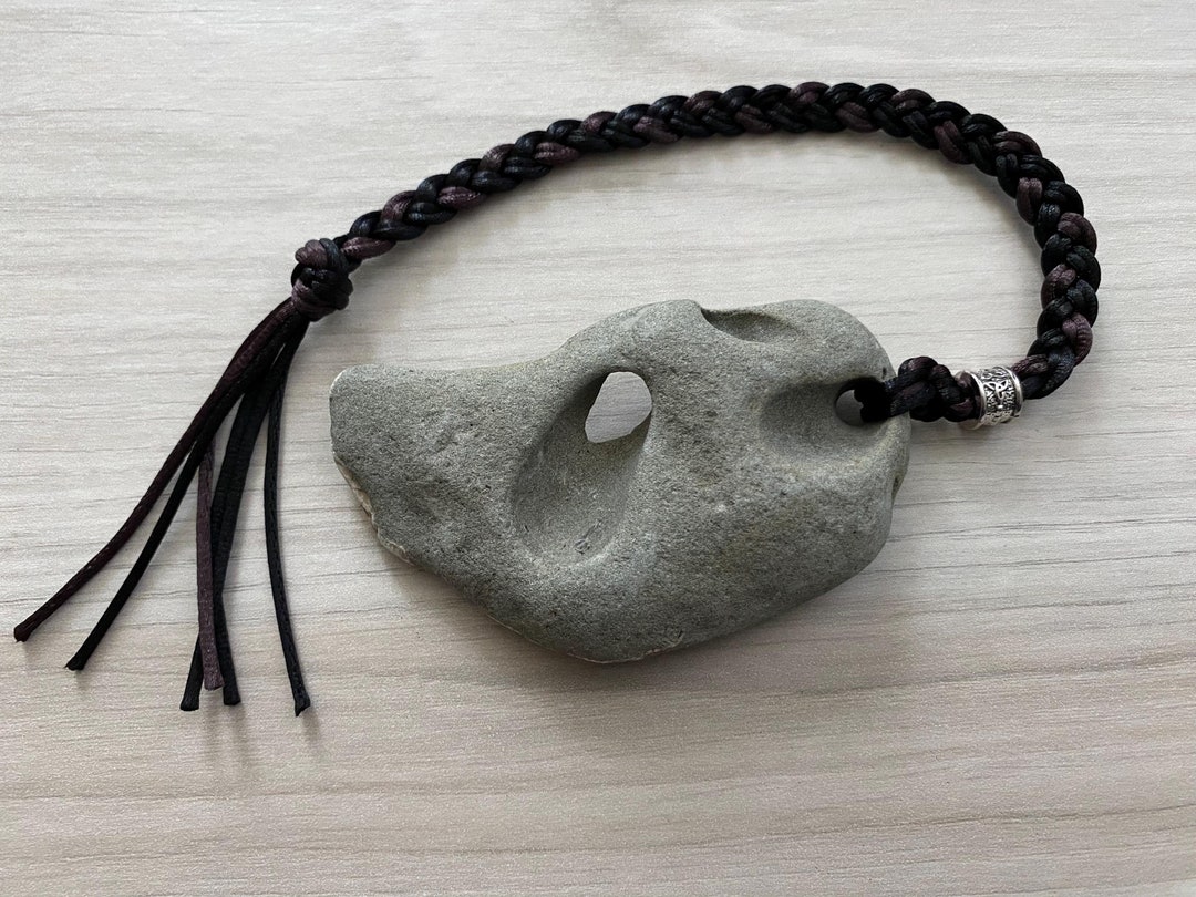 Large Hag Stone Amulet, Protection Talisman, Holey Stone, Odin Stone ...