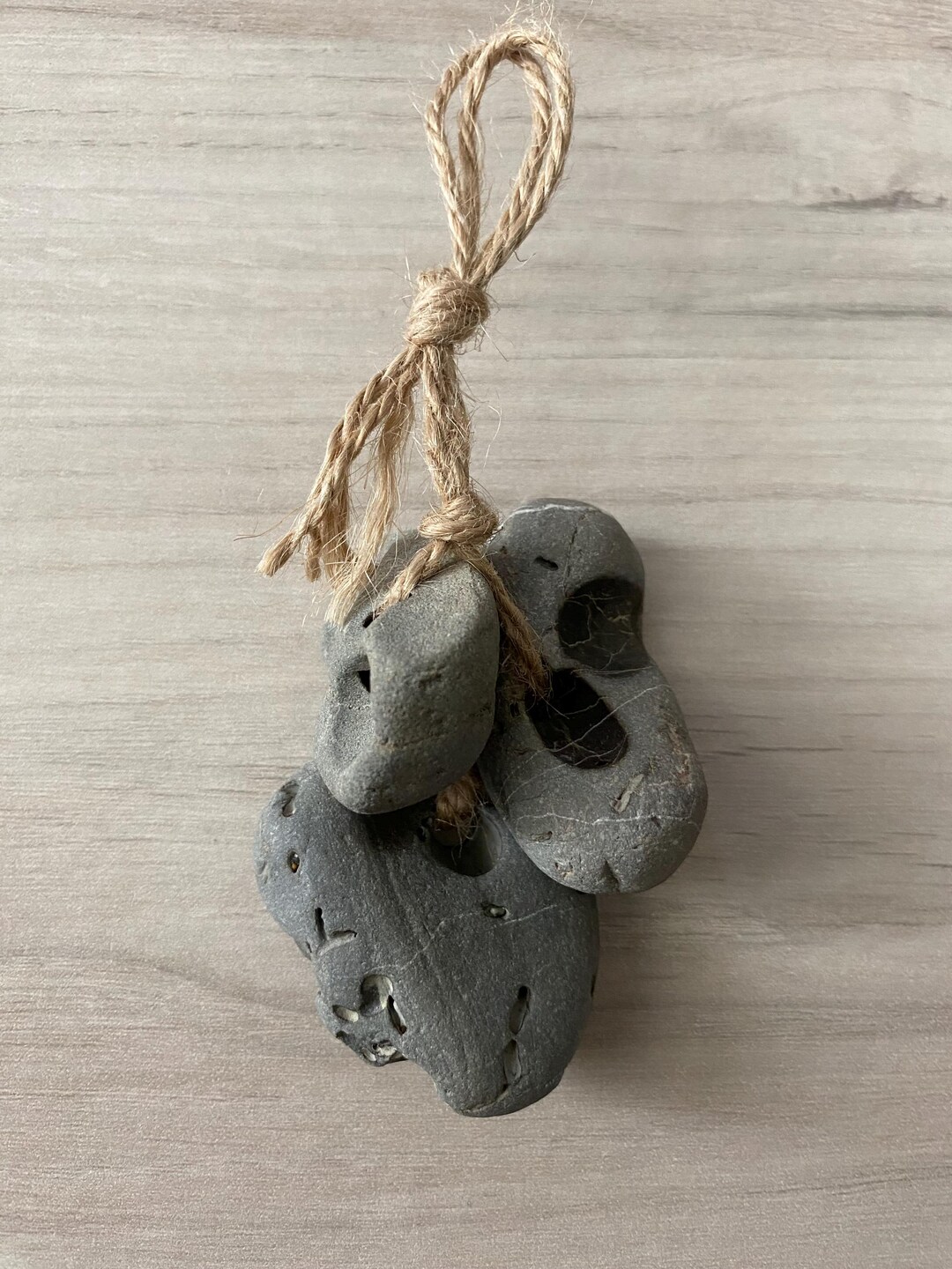 Hag Stone Wall Hanging, Holey Stone Amulet, Protection Talisman, Pagan ...