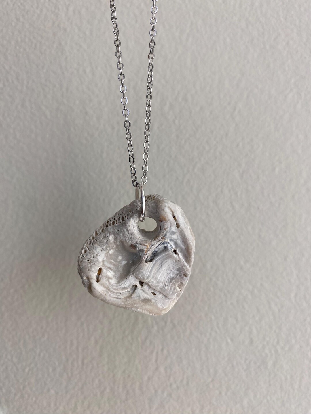 Real Shell Necklace With Natural Hole, Genuine Seashell Pendant, Shell ...