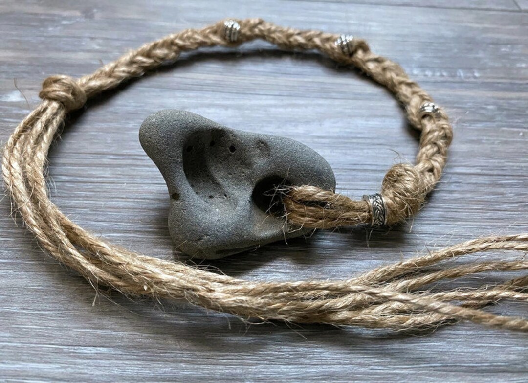 Holey Stone Amulet is 18 Long With Celtic Knot Bead and Silver-plated ...