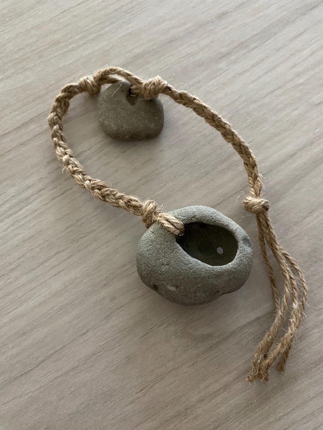 Protection Stone Talisman, Hag Stone Offering Bowl, Holey Stone Amulet ...