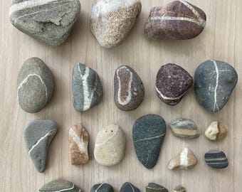 Set of Twenty-two (22) Wish Stones, Pretty Stones and Petrified Wood, 4 ...