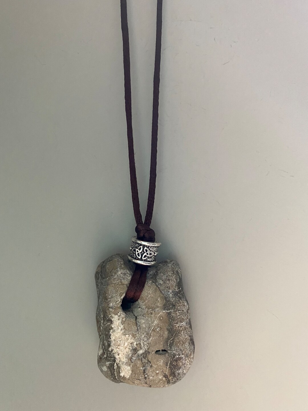 Hag Stone Necklace, Holey Stone Pendant, Odin Stone Jewelry, Protection ...