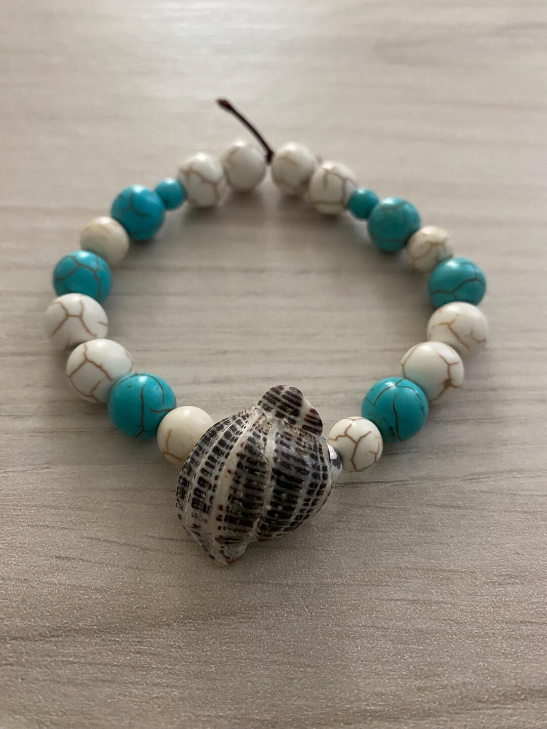 Seashell Beaded Bracelet, Stretch Bracelet, Shell Jewelry, Beach Ocean ...