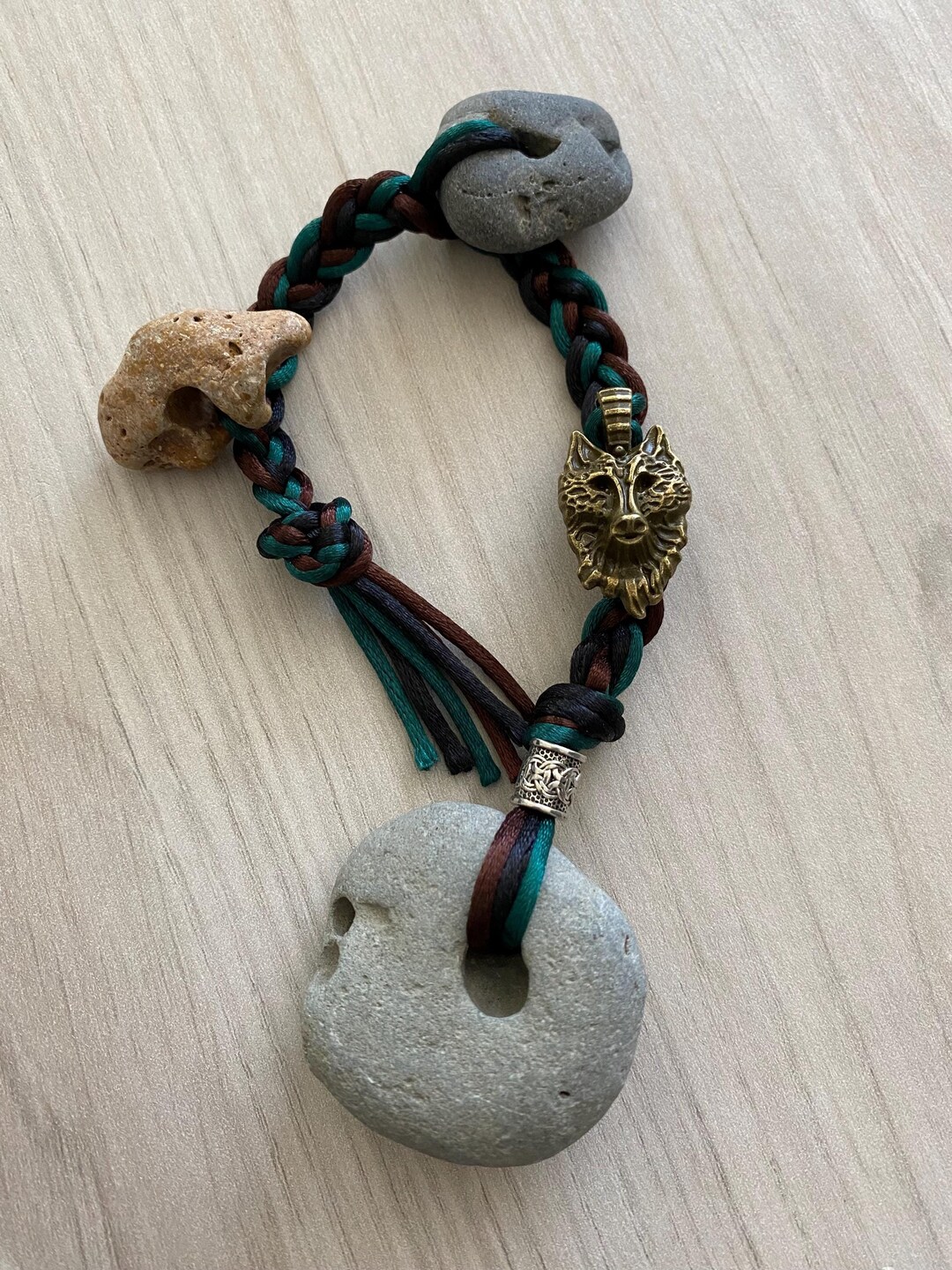 Wolf Hag Stone Talisman, Holey Stones, Hag Stone, Wolf Totem ...