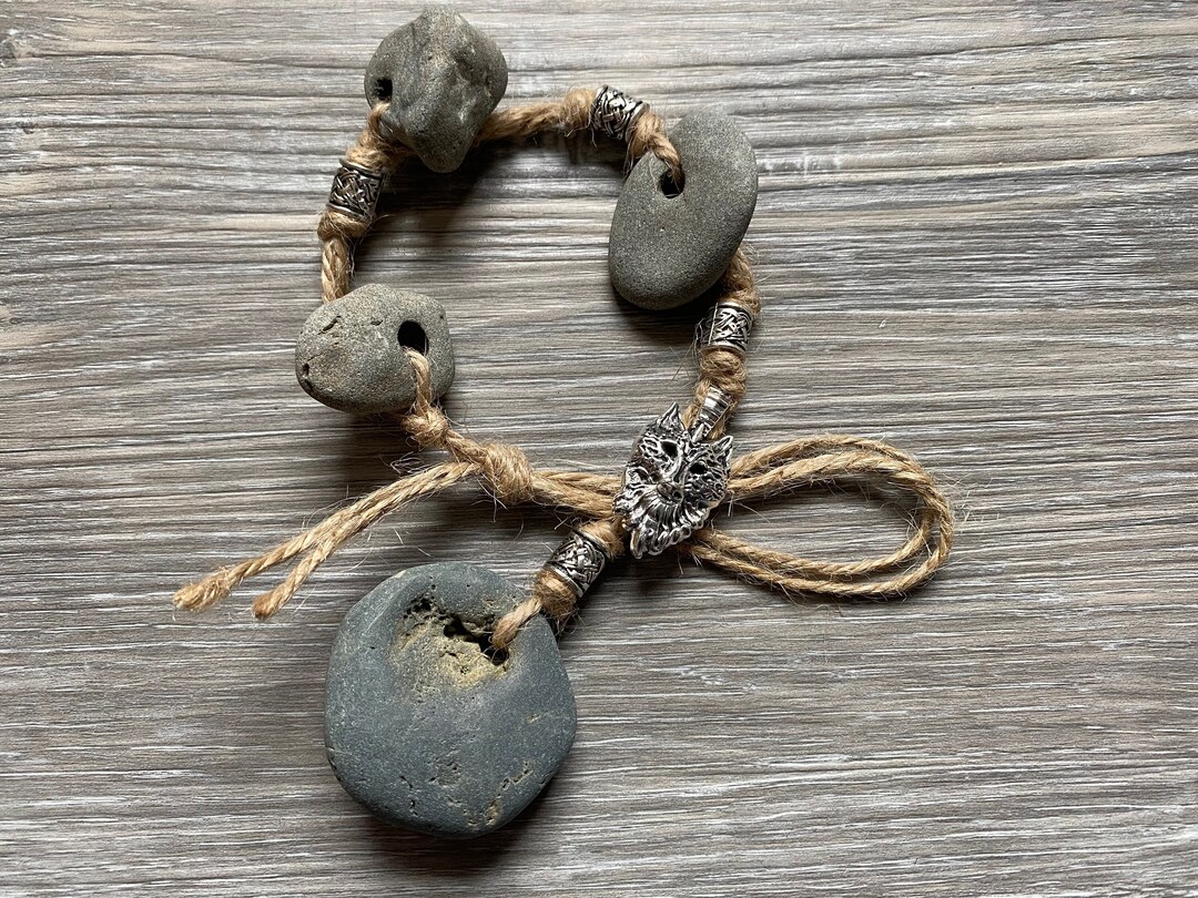 Wolf Talisman, Protection Amulet, Hag Stone, Holey Stone, Wolf Totem ...