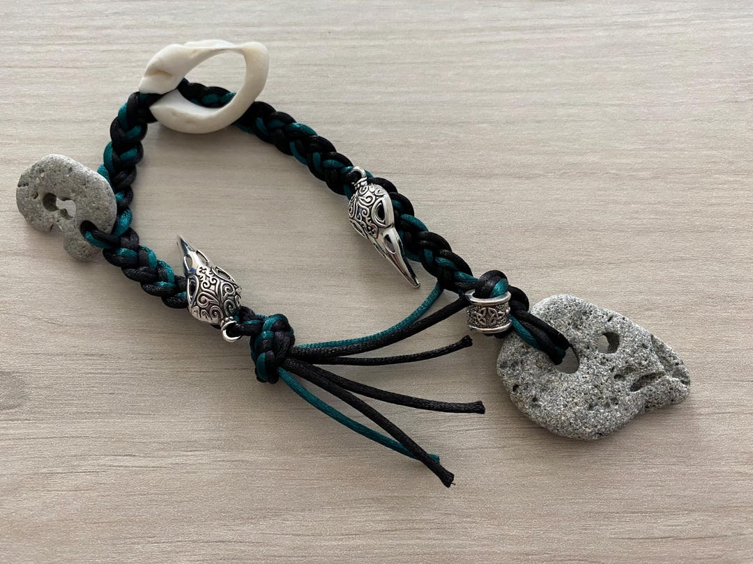 Raven Talisman, Huginn and Muninn, Hag Stone Amulet, Protection Stone ...