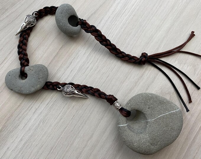 Raven Talisman, Huginn and Muninn, Hag Stone Amulet, Protection Stone ...