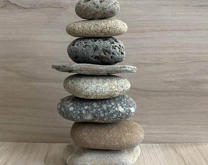 Stone Cairn, 2 Lbs., Balancing Stones, Stacking Stones, Meditation Stones, Rock Garden Art, Zen ...