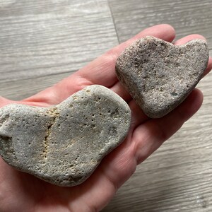 TWO 2 Heart Stones, 8.1 Oz., Beach Stone Hearts, Heart Shaped Beach ...