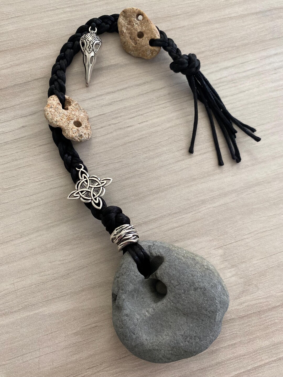 Raven and Witch Knot Talisman: Protection Stone - Etsy