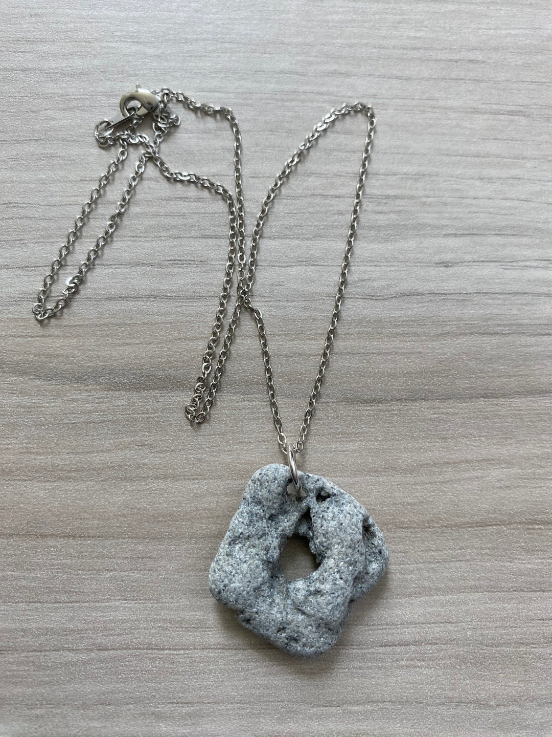 Holey Stone Necklace, Hag Stone Pendant, Odin Stone, Protection Stone ...