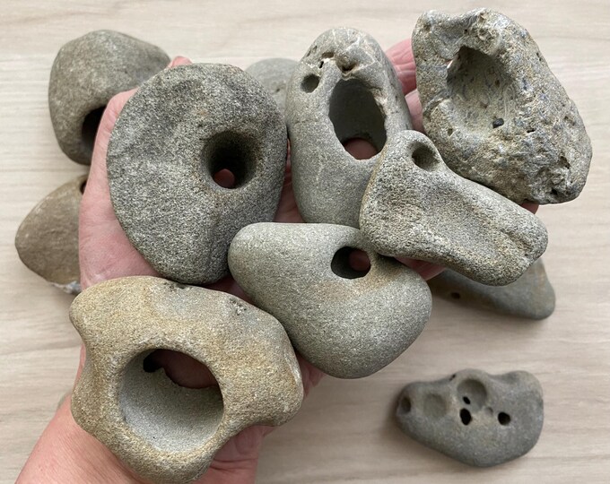 Set of FOURTEEN (14) Hag Stones, 2 Lbs. 12.2 Oz., Holey Stones ...